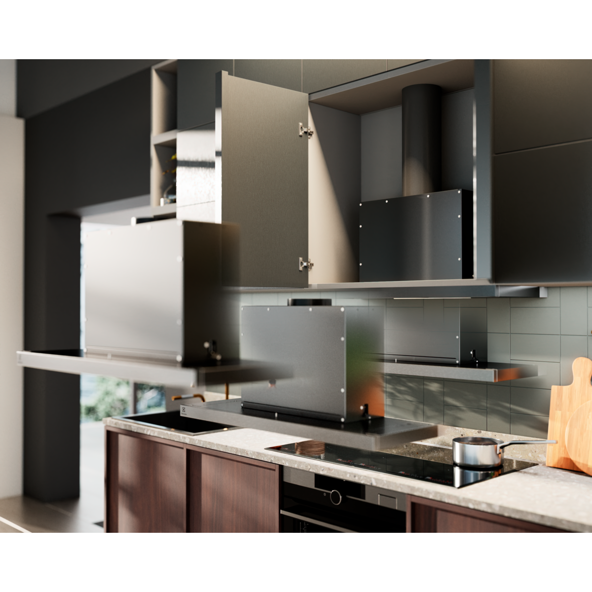 Exaustor telescópico Série 300 LEDLights de 60 cm Exaustor de integrar ...